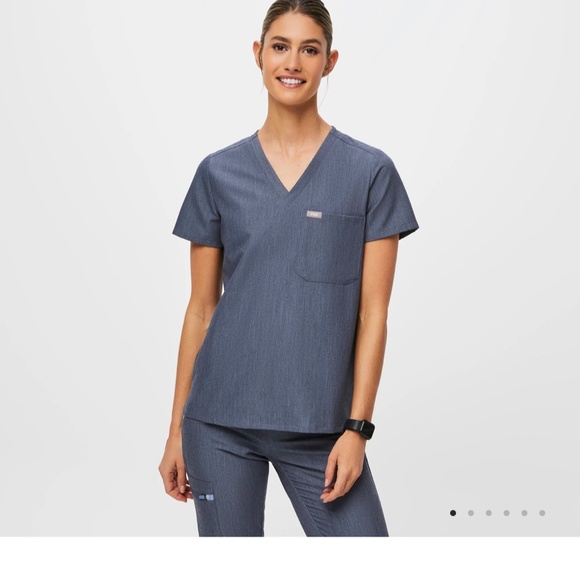 Figs | Tops | Figs Heather Denim Catarina Scrub Top Xs | Poshmark